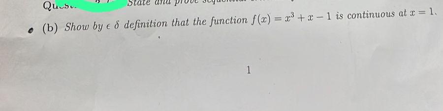 Solved (b) Show by ∈δ definition that the function | Chegg.com