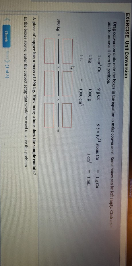 Solved References EXERCISE Unit Conversion Drag conversion | Chegg.com