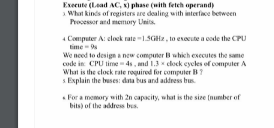 Solved Execute (Load AC, x) phase (with fetch operand) 3. | Chegg.com