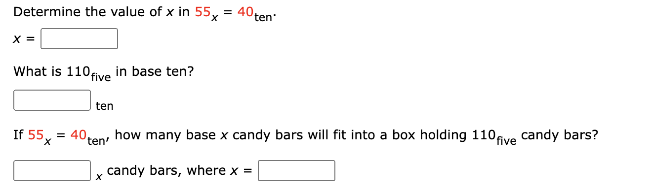 Solved Determine the value of \\( x \\) in \\( 55 | Chegg.com