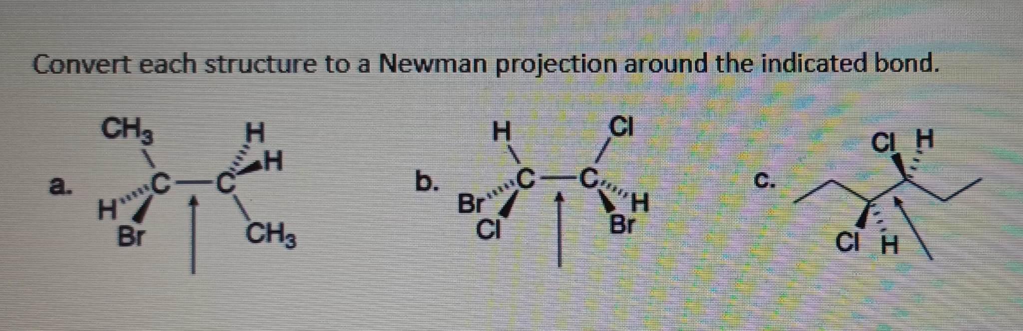 Solved Convert each structure to a Newman projection around | Chegg.com