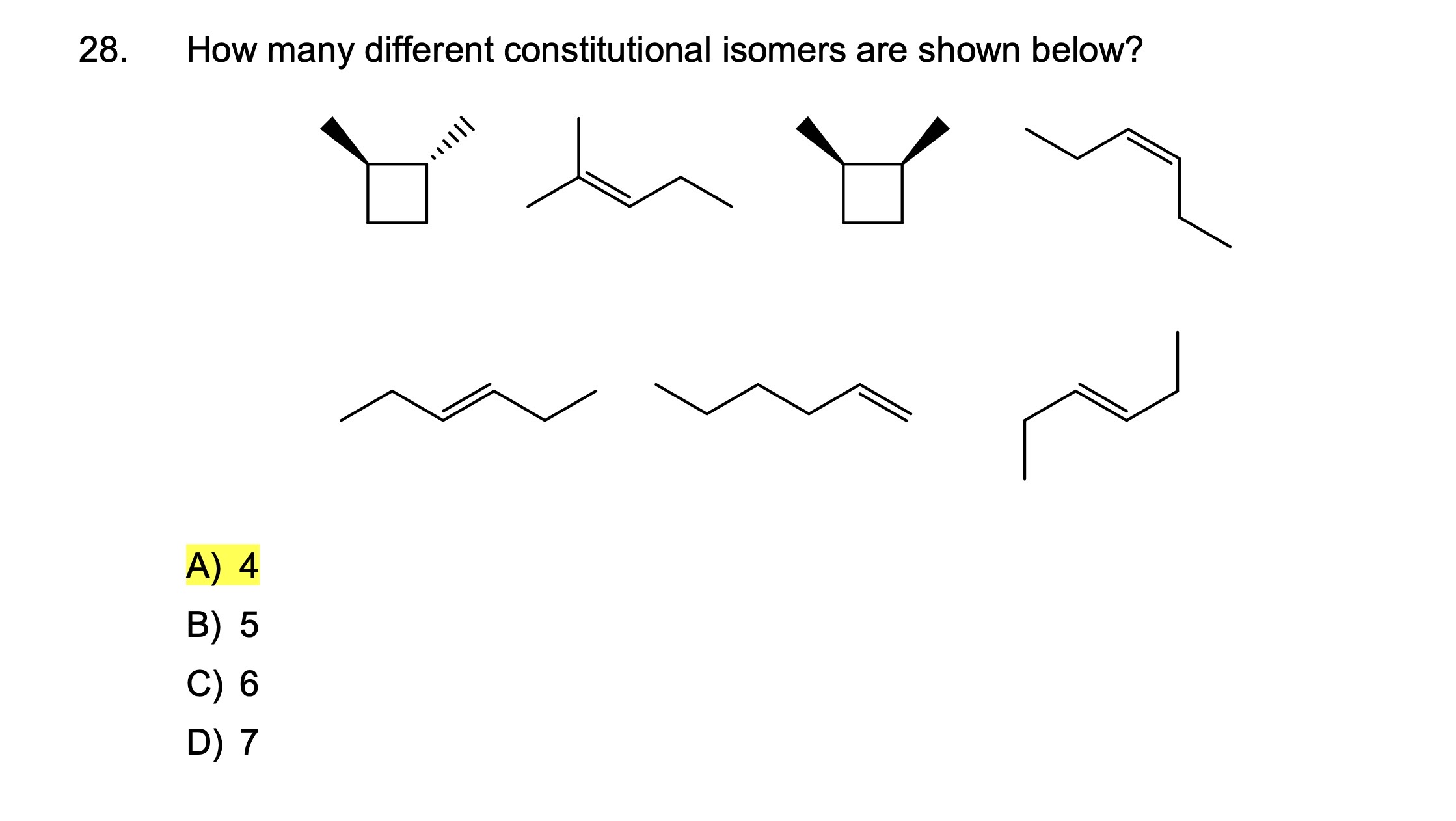Solved How many different constitutional isomers are shown | Chegg.com