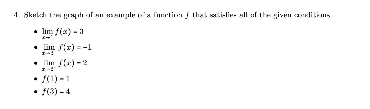 Solved 4. Sketch the graph of an example of a function f | Chegg.com