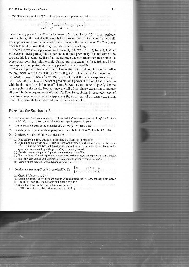Solved 113 Orbits of a Dynamical System 261 of 2n. Thus the | Chegg.com