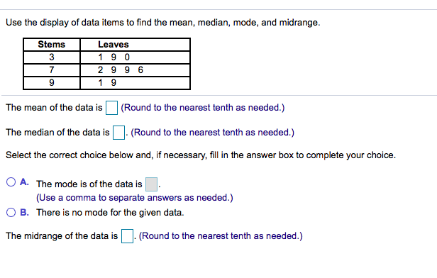 Solved Use the display of data items to find the mean, | Chegg.com
