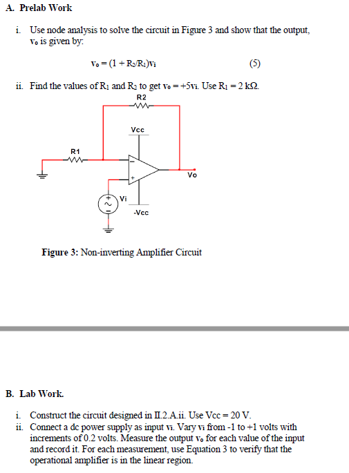 Solved A. Prelab Work i. Use node analysis to solve the | Chegg.com