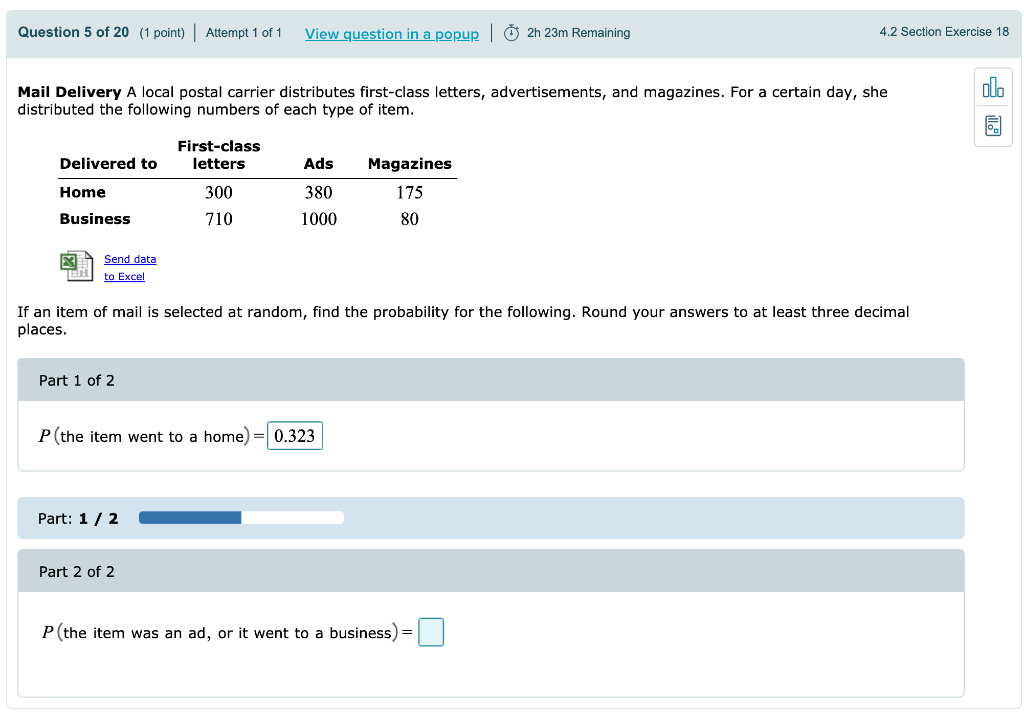 Solved Question 5 of 20 (1 point) Attempt 1 of 1 View | Chegg.com