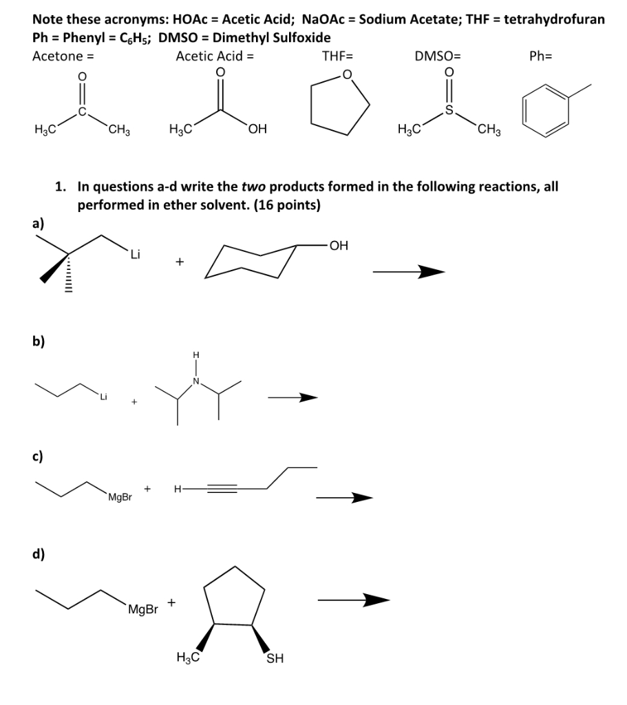 Solved Note these acronyms: HOAC = Acetic Acid; NaoAc = | Chegg.com