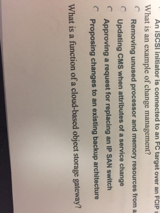 Solved An ISCSI initiator is connected to an FC target over | Chegg.com