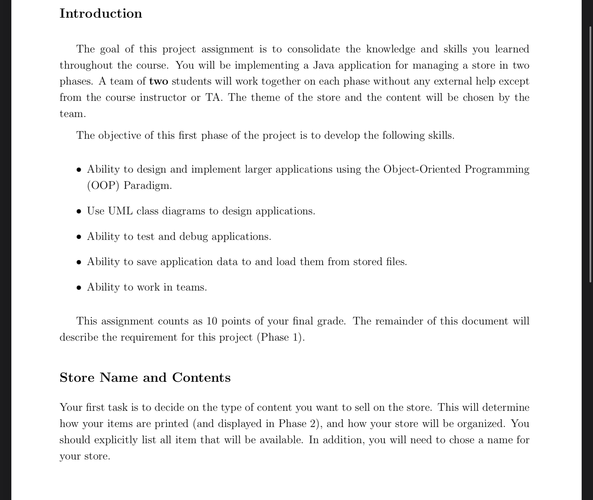 Solved IntroductionThe goal of this project assignment is to | Chegg.com