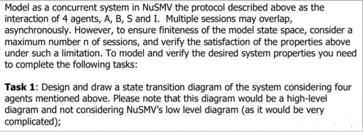 Model as a concurrent system in NuSMV the protocol | Chegg.com