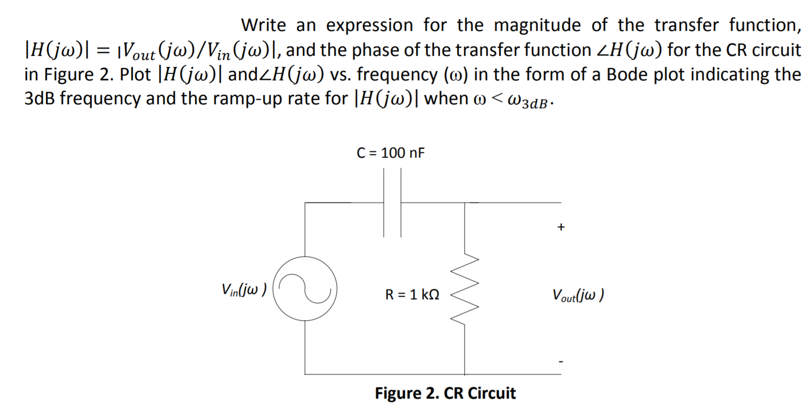 Solved Write an expression for the magnitude of the transfer | Chegg.com