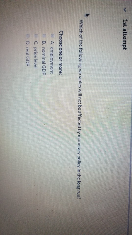 Solved 1st attempt Which of the following variables will not | Chegg.com