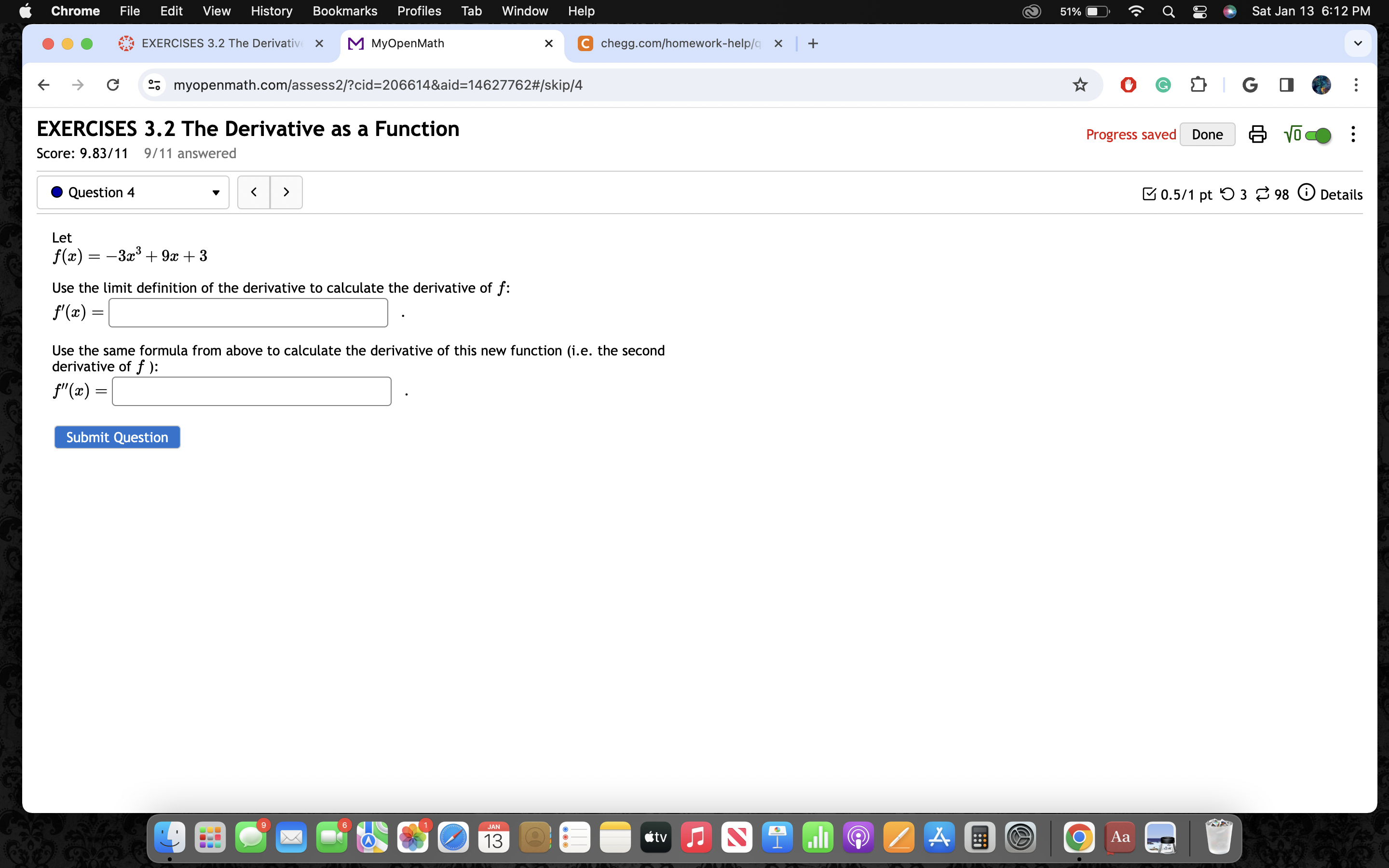 Solved EXERCISES 3.2 ﻿The Derivative as a FunctionProgress | Chegg.com