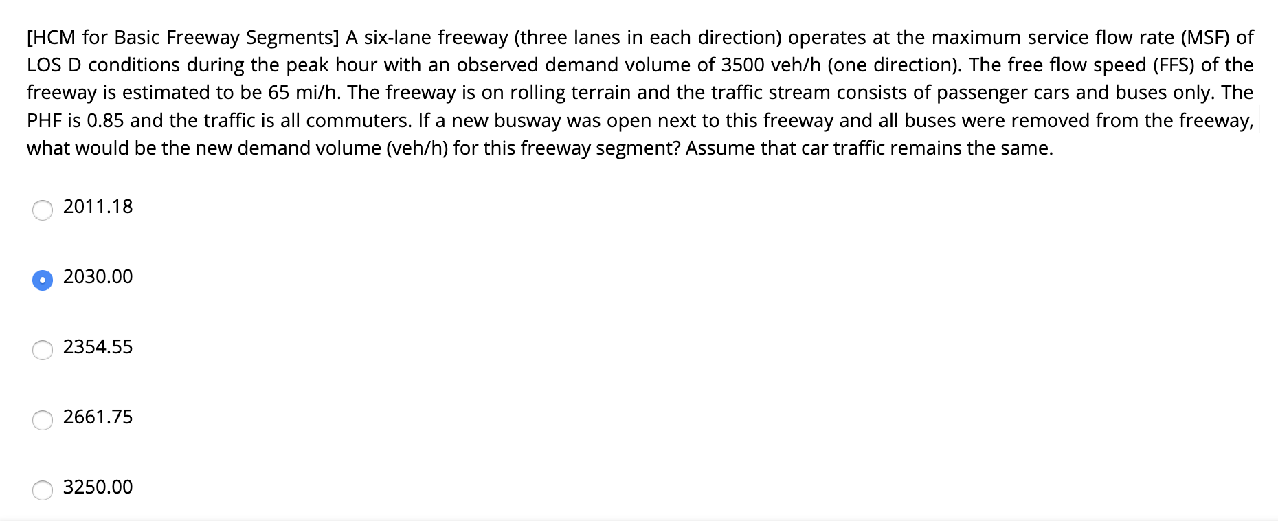 Solved [HCM for Basic Freeway Segments] A six-lane | Chegg.com