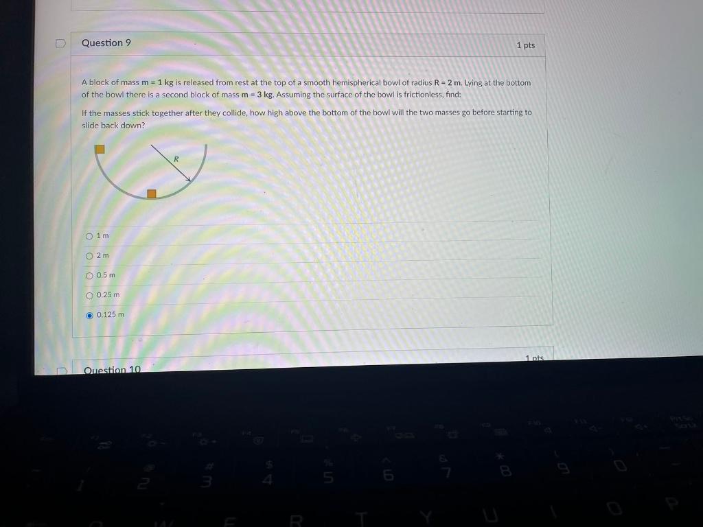 Solved A block of mass m=1 kg is released from rest at the | Chegg.com