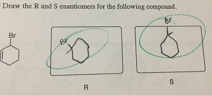 Solved Draw the R and S enantiomers for the following | Chegg.com