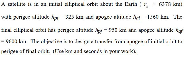 Solved A satellite is in an initial elliptical orbit about | Chegg.com