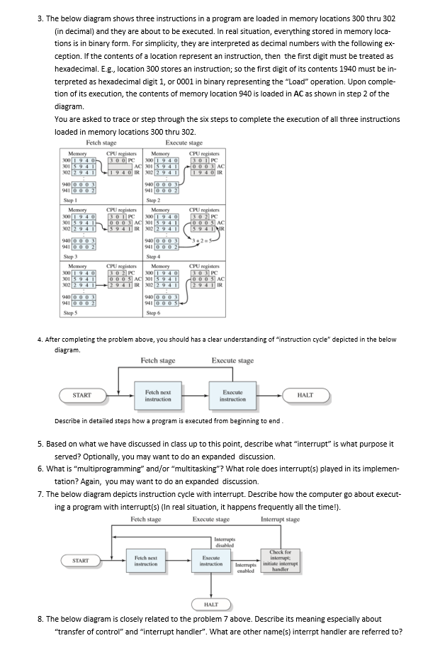 3. The below diagram shows three instructions in a | Chegg.com