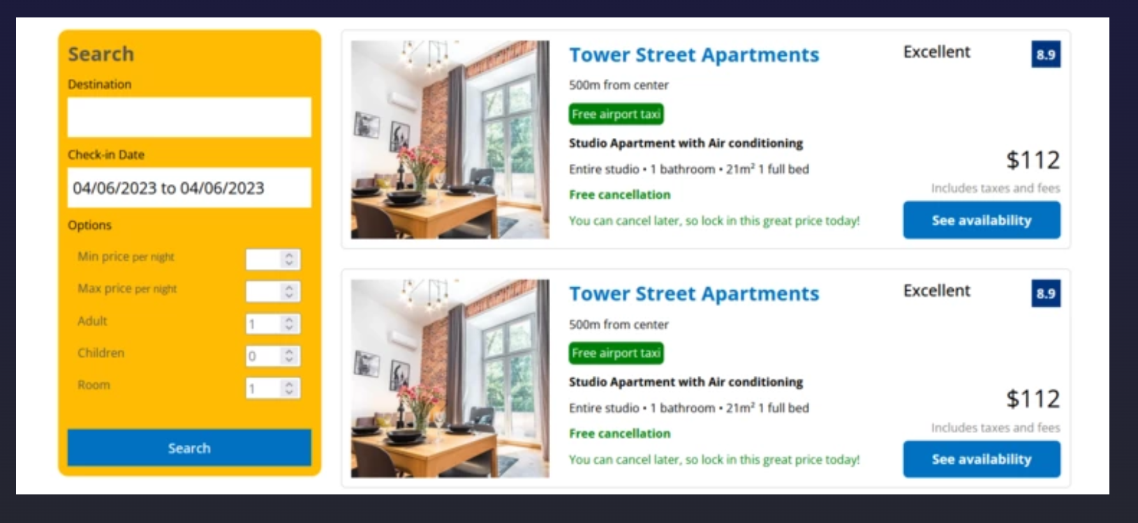 Solved Create a Search Page. (4 points) This page displays | Chegg.com