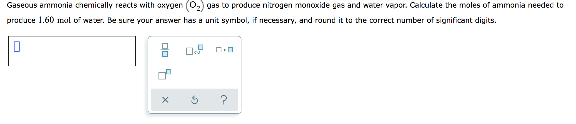 Solved Gaseous ammonia chemically reacts with oxygen (02) | Chegg.com