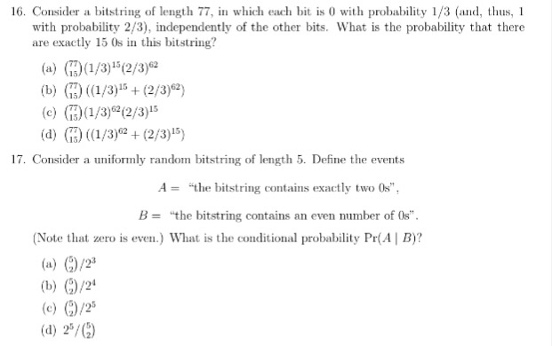 Solved Consider a bitstring of length 77, in which each bit | Chegg.com
