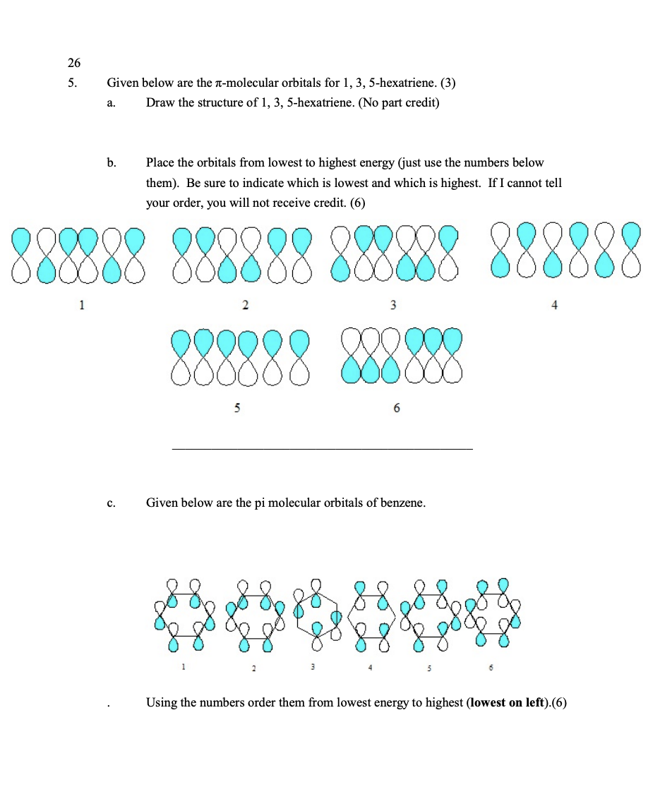 Solved Given below are the a-molecular orbitals for 1, 3, | Chegg.com