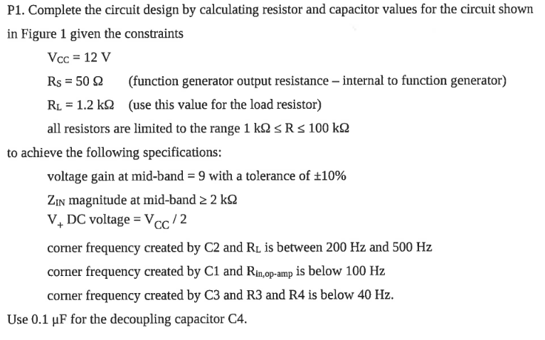 Solved R2 VCC Сі R1 C4 Vin IV 2 C2 Vout 741 HE RS V. 3 6 V. | Chegg.com
