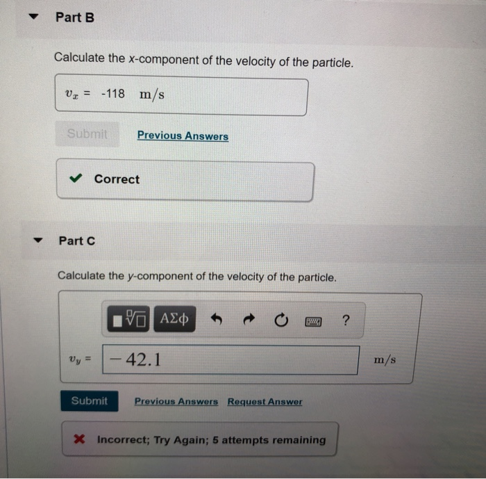 Solved Constants A particle with charge- 5.10 nC is moving | Chegg.com