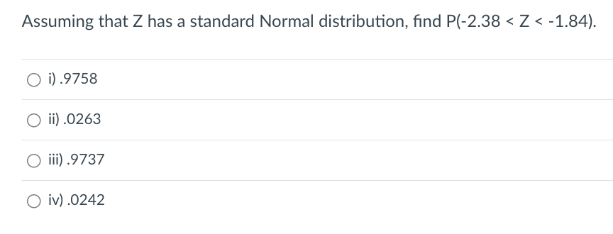 Solved Assuming that Z has a standard Normal distribution, | Chegg.com