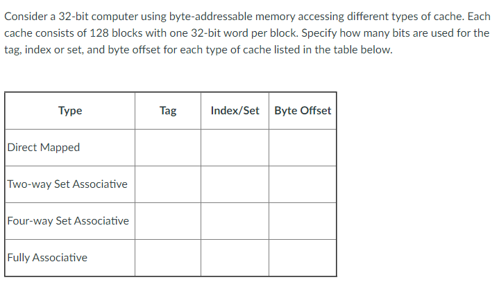 Solved Consider a 32-bit computer using byte-addressable | Chegg.com