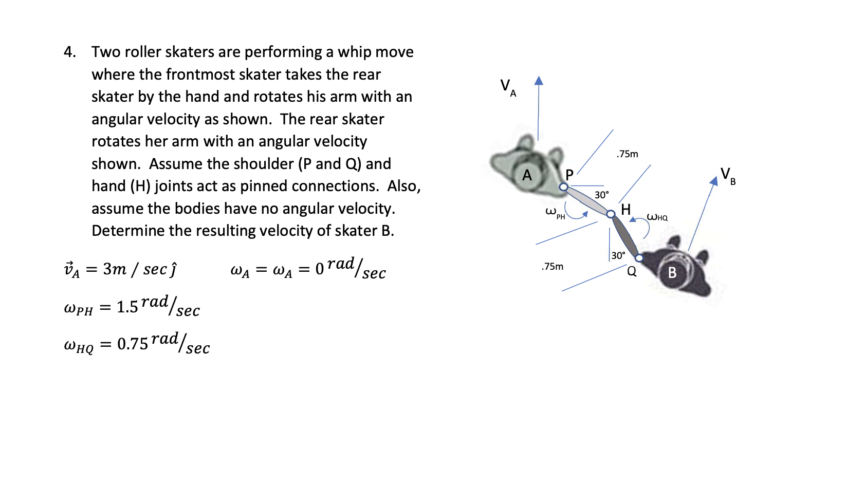 Solved 4. Two roller skaters are performing a whip move | Chegg.com