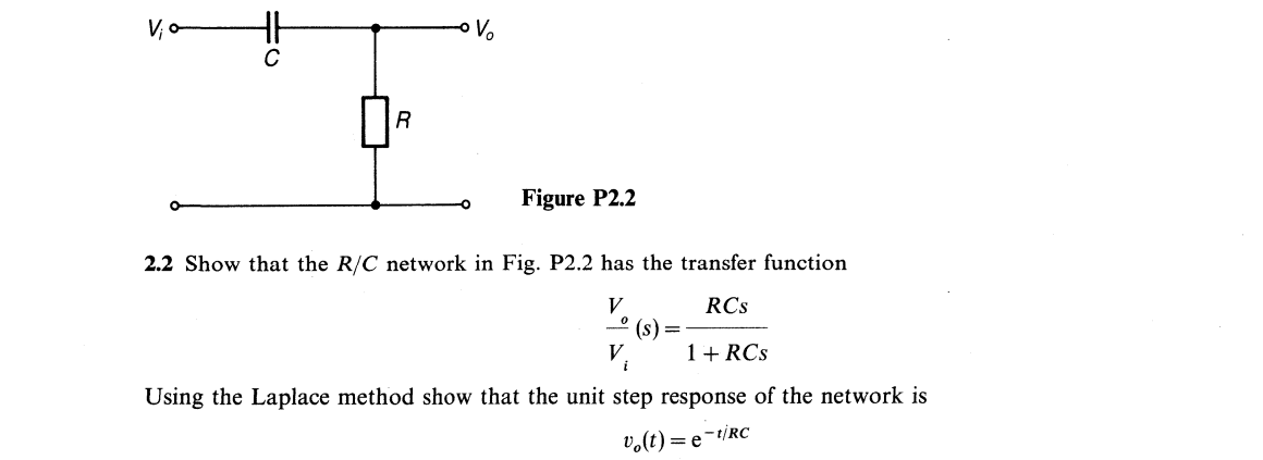 Solved Figure P2.22.2 ﻿Show that the RC ﻿network in Fig. | Chegg.com