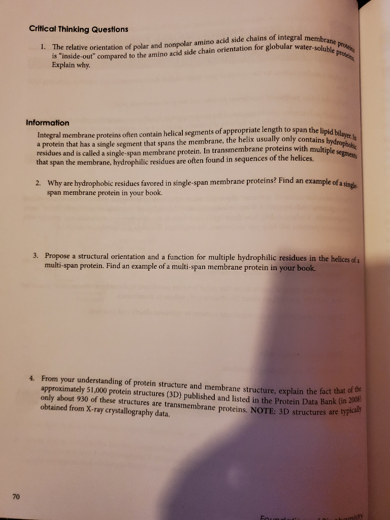 Solved 1. The relative orientation of polar and nonpolar | Chegg.com