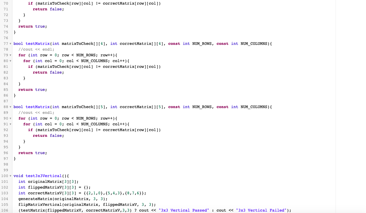 Solved Mirrored Matrices Concepts Tested: iterating through | Chegg.com