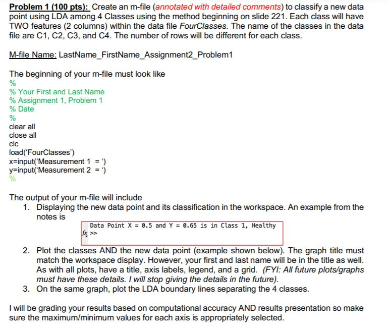 Problem 1 (100 pts): Create an m-file (annotated with | Chegg.com