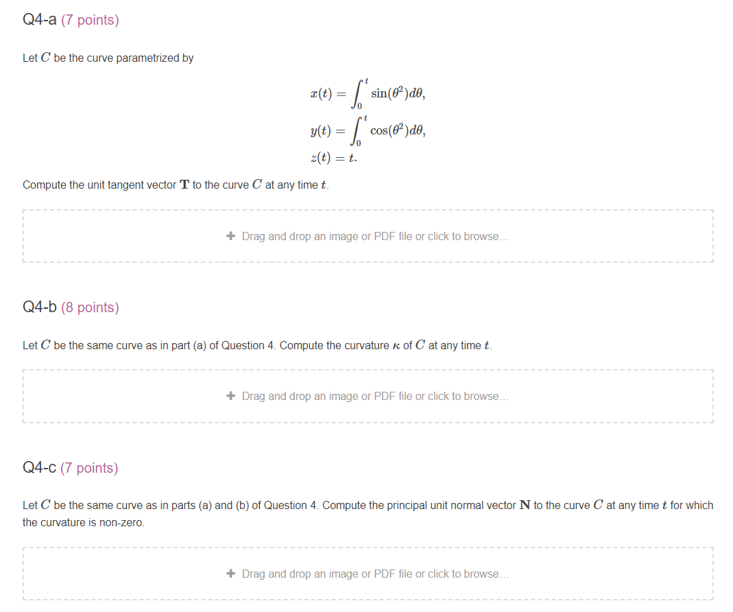 Solved Q4-a (7 points) Let C be the curve parametrized by | Chegg.com