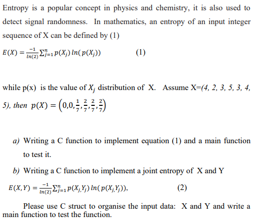Solved Entropy is a popular concept in physics and | Chegg.com