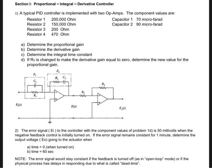 Solved Section I: Proportional Integral Derivative | Chegg.com Solved Section I: Proportional Integral Derivative | Chegg.com