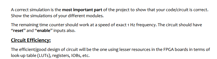 Solved The project should be written in Verilog, as much | Chegg.com