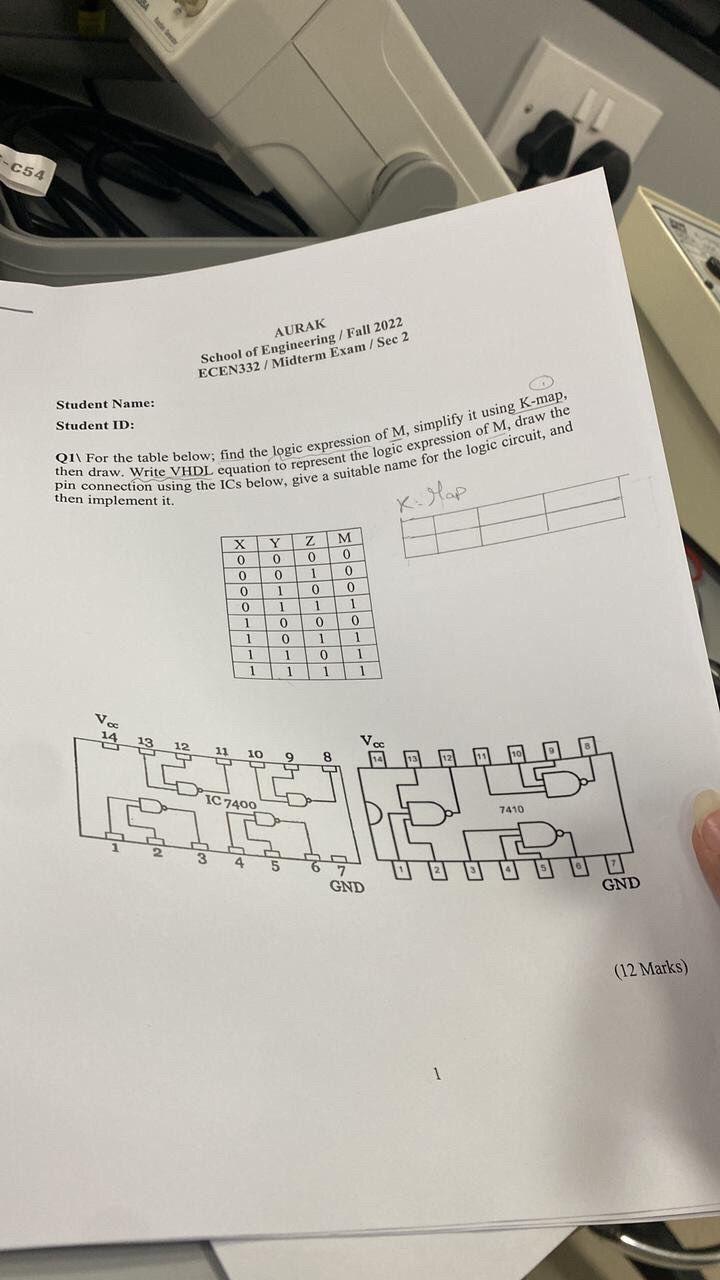 Solved Q1 For the table below; find the logic expression of | Chegg.com