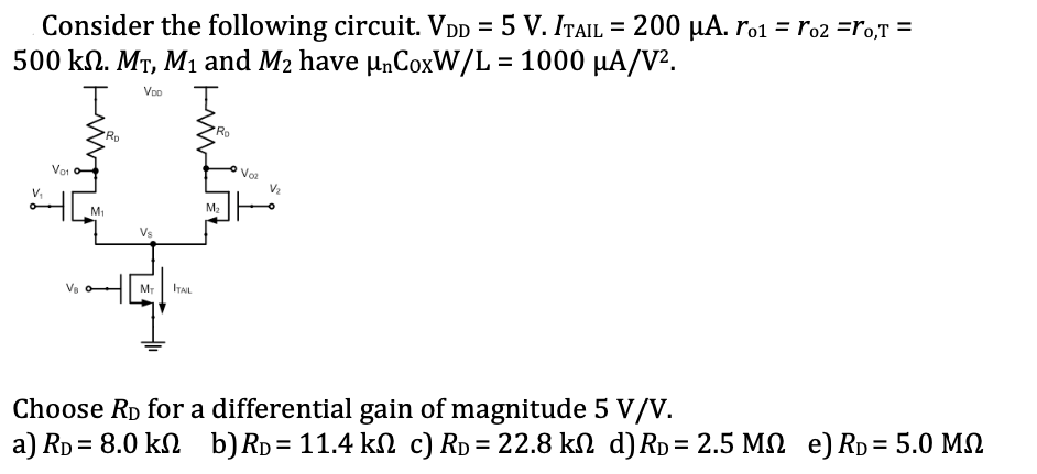 Solved Consider the following circuit. Vpp = 5 V. ITAIL = | Chegg.com