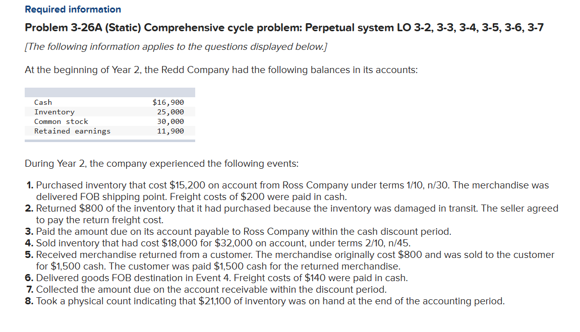 Solved Required information Problem 3-26A (Static) | Chegg.com Solved Required information Problem 3-26A (Static) | Chegg.com