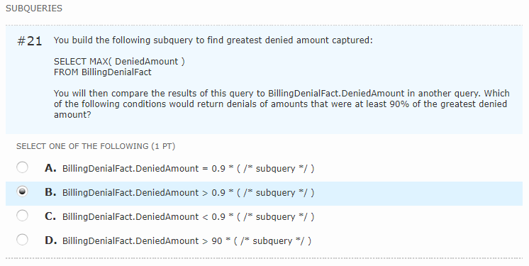 Solved SUBQUERIES #21 You build the following subquery to | Chegg.com