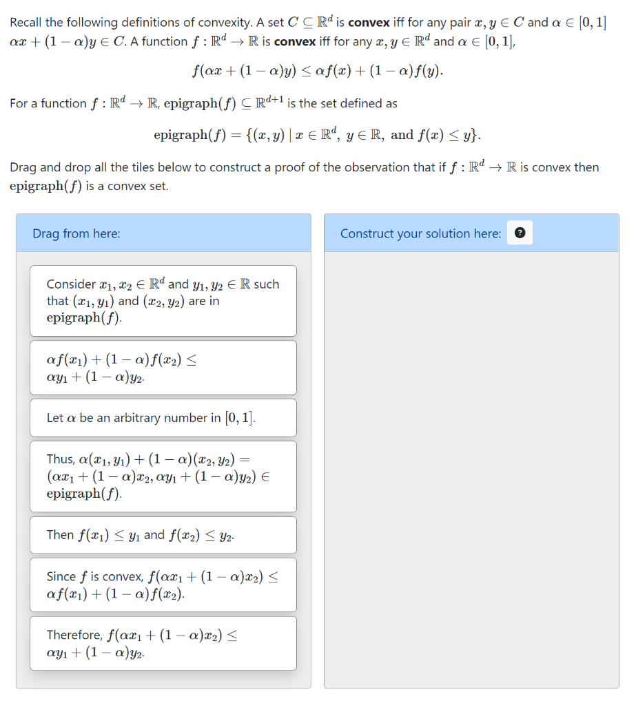 Recall the following definitions of convexity. A set | Chegg.com