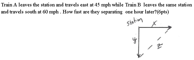 Solved Train A leaves the station and travels cast at 45 mph | Chegg.com