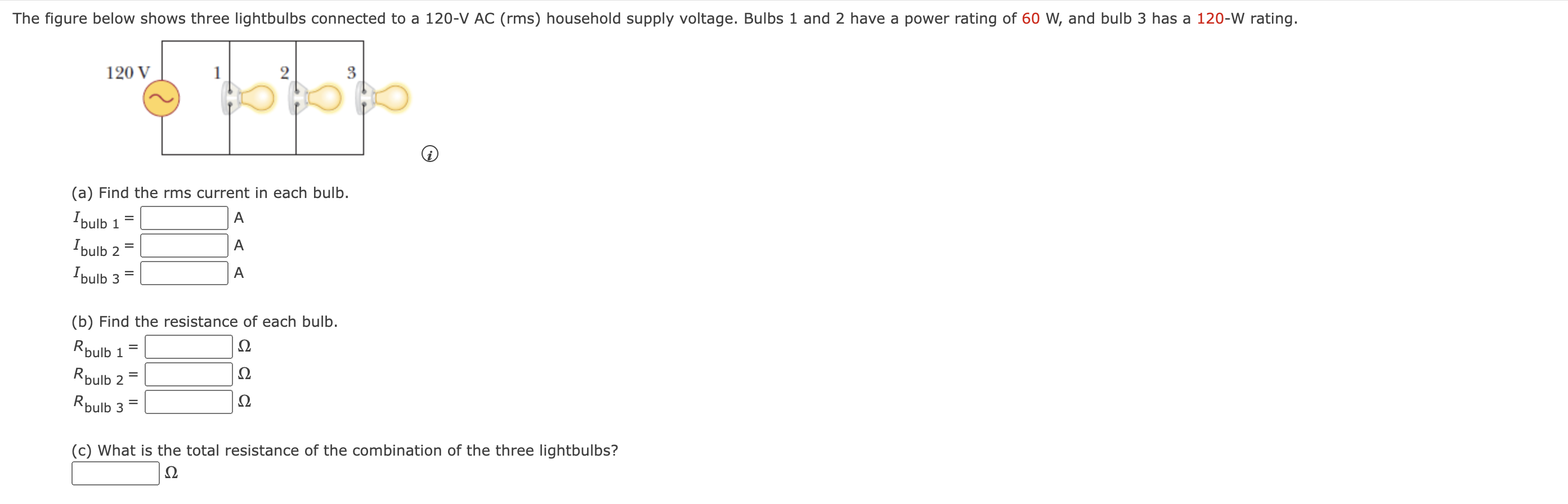 Solved The figure below shows three lightbulbs connected to | Chegg.com