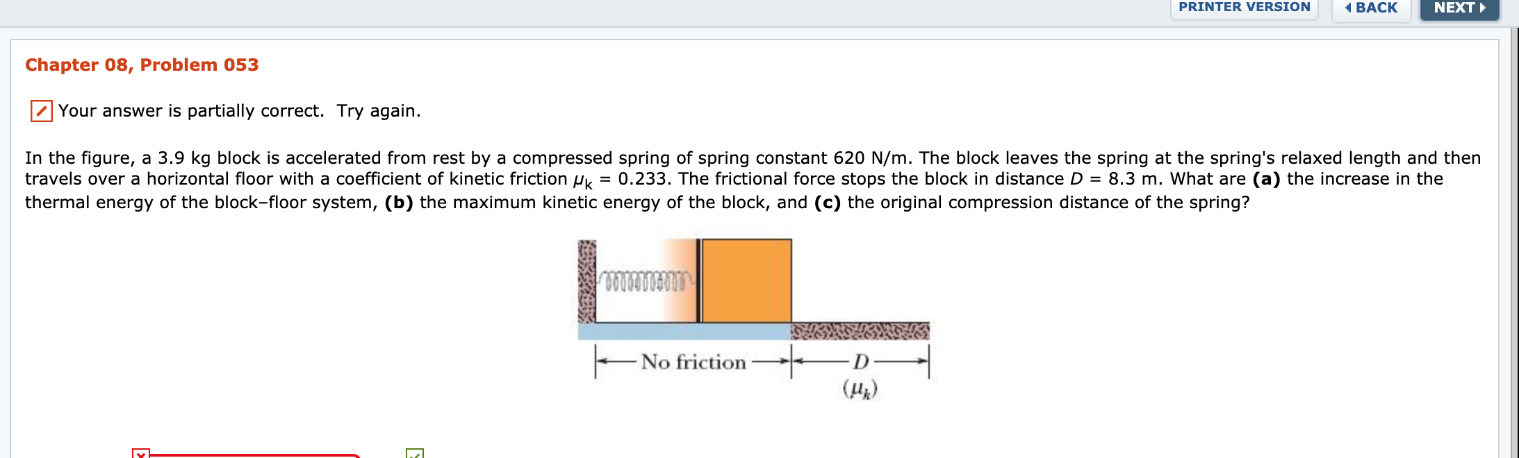 Solved PRINTER VERSION BACK NEXT Chapter 08, Problem 053 | Chegg.com