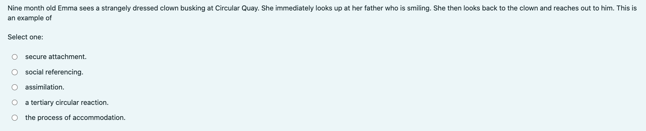 Solved an example of Select one: secure attachment. social | Chegg.com