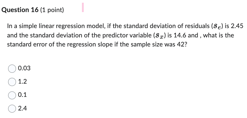 Solved In A Simple Linear Regression Model If The Standard